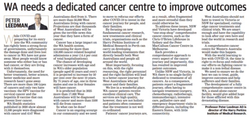 WA needs a dedicated cancer centre to improve outcomes - Harry Perkins ...